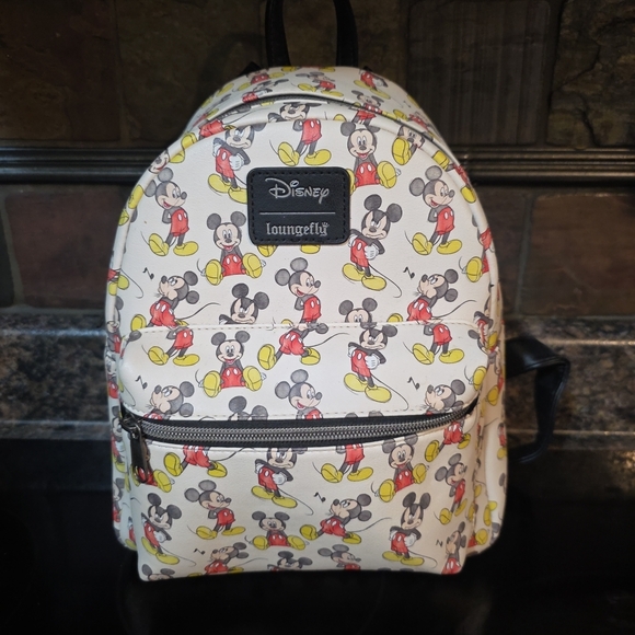 Loungefly | Bags | Loungefly Disney Mickey Mouse Backpack White And ...